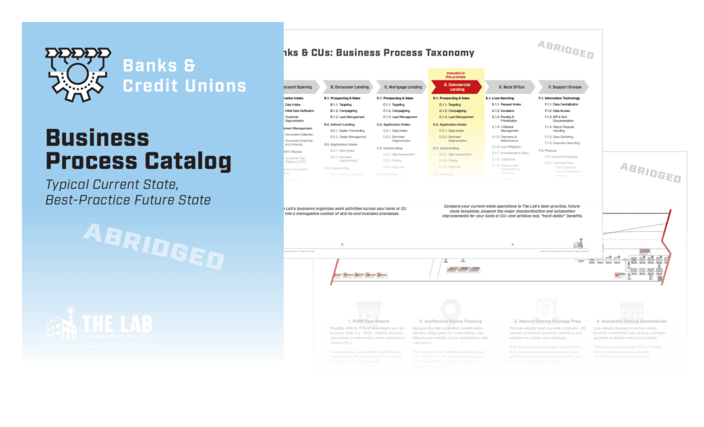 Business Process Catalog: Banks & Credit Unions - The Lab Consulting