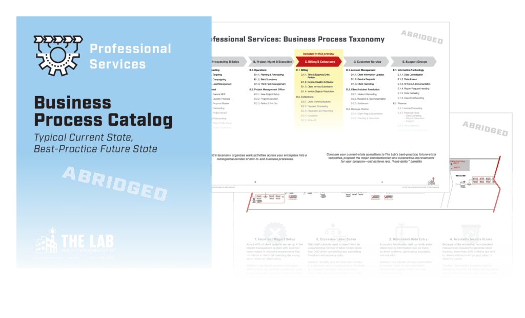 Business Process Catalog: Professional Services - The Lab Consulting